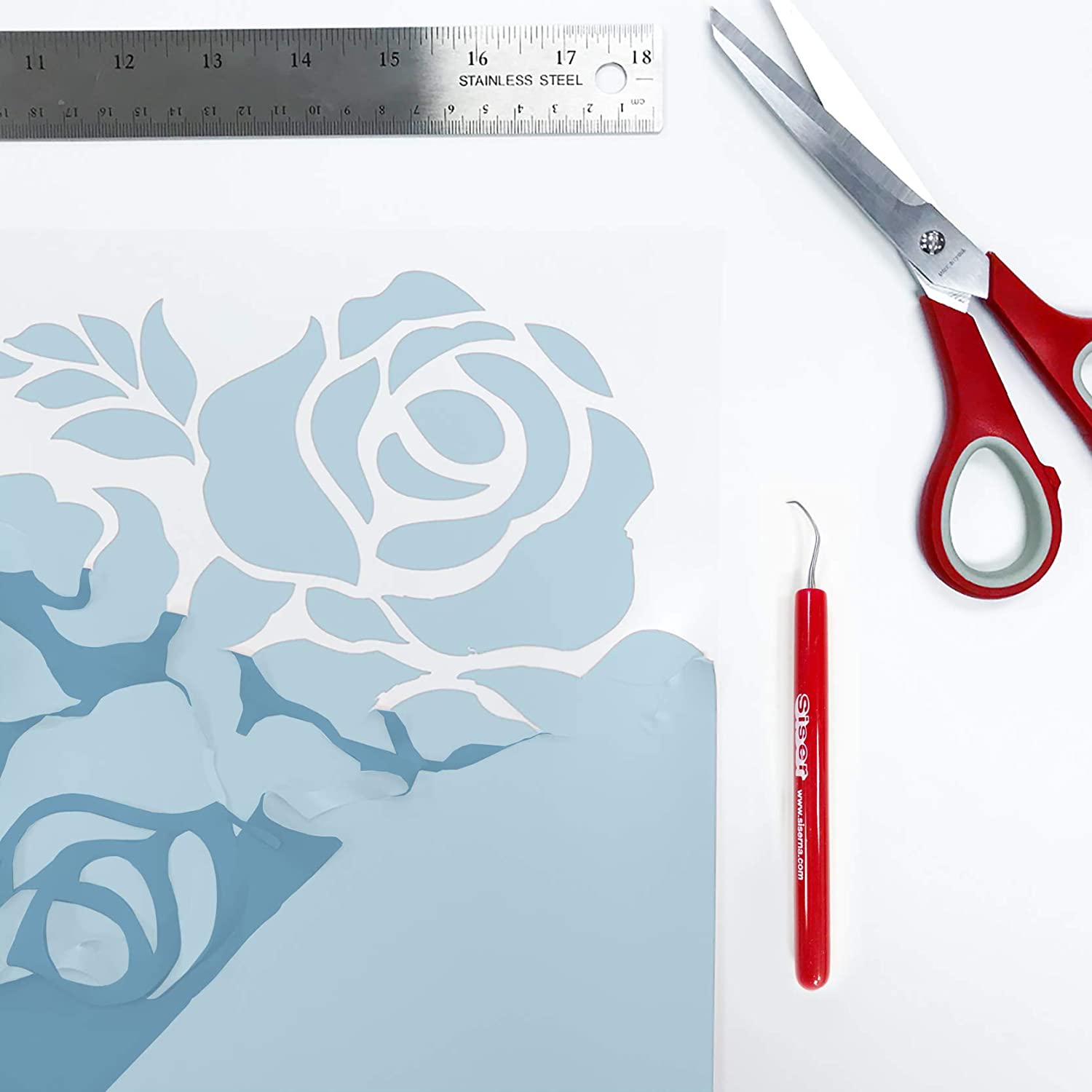 12" ROLL -SISER EASYWEED HTV - IRON ON HEAT TRANSFER VINYL (Pale Blue ...