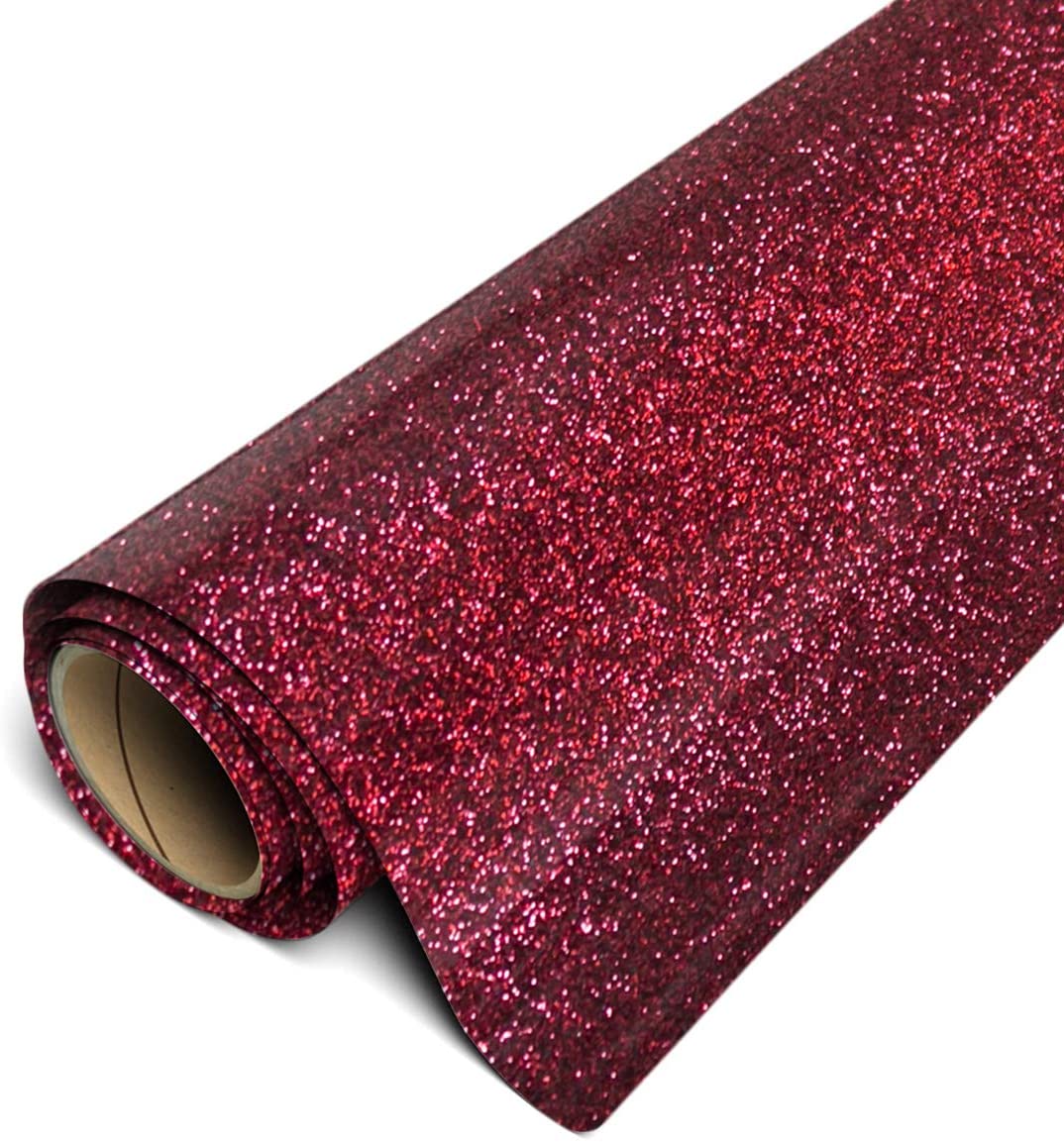 20" ROLL - Siser Glitter HTV Iron on Heat Transfer Vinyl (Burgundy ...